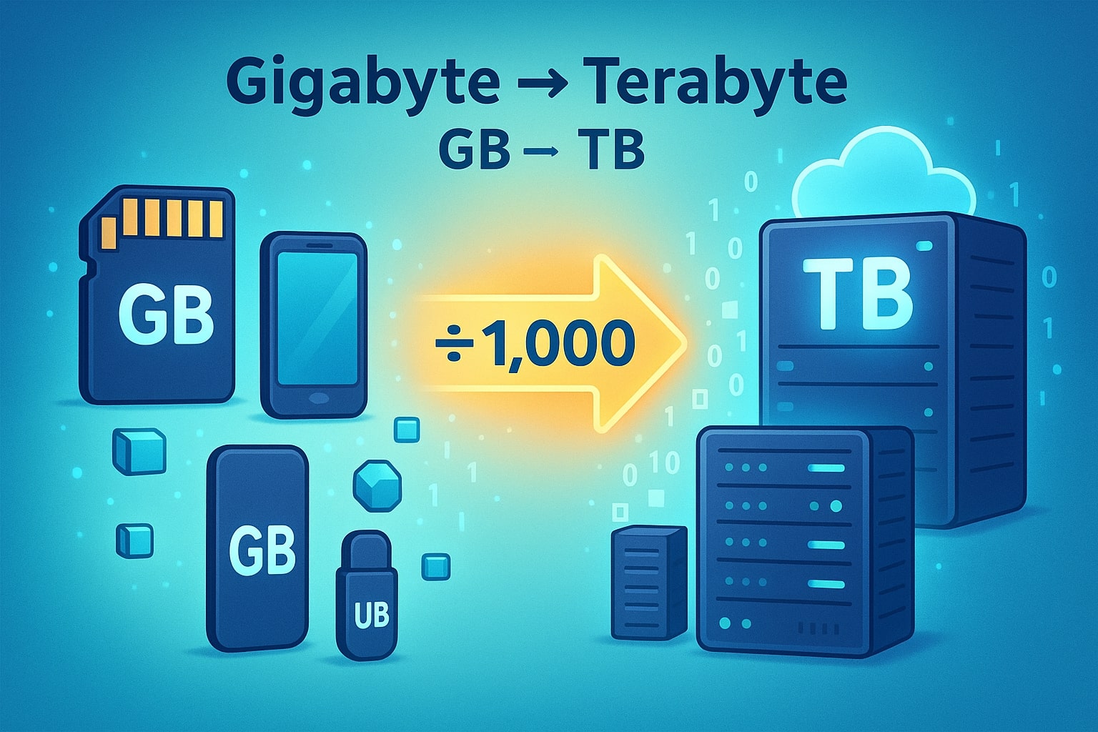 Gigabytes naar Terabytes Converter - JetCalculator