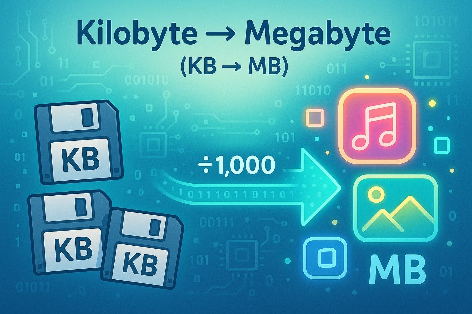Kilobytes naar Megabytes Converter - JetCalculator