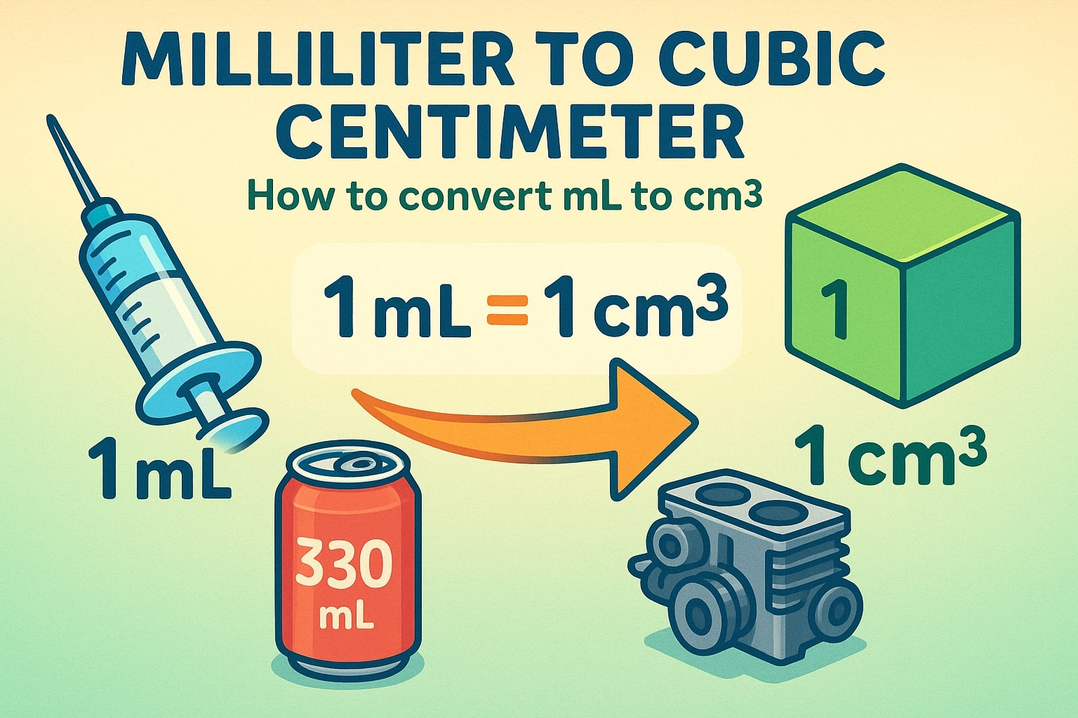 Milliliter naar Kubieke Centimeter Converter - JetCalculator
